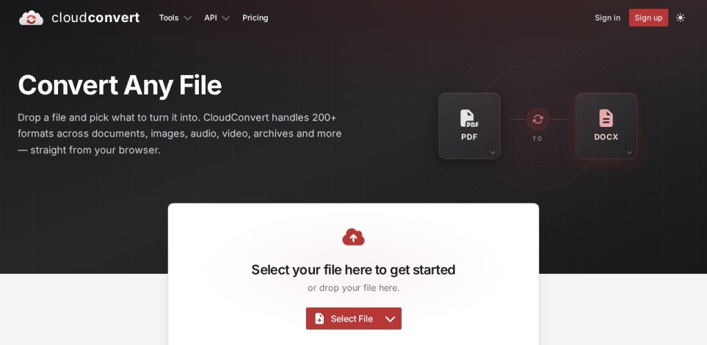 CloudConvert官网 - 在线文件转换工具 - Ai工具集